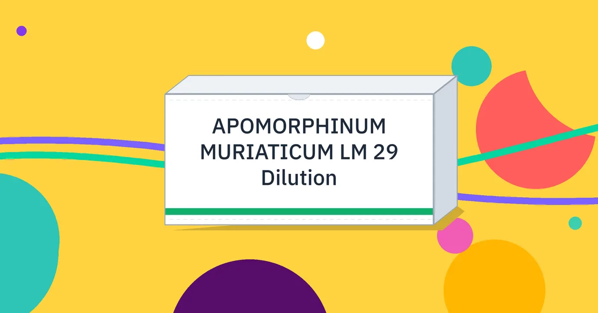 Symbolbild: Packung mit der Aufschrift APOMORPHINUM MURIATICUM LM 29 Dilution (PZN 13381558) – Verfügbarkeit und Bezug in Apotheken in Frankfurt am Main