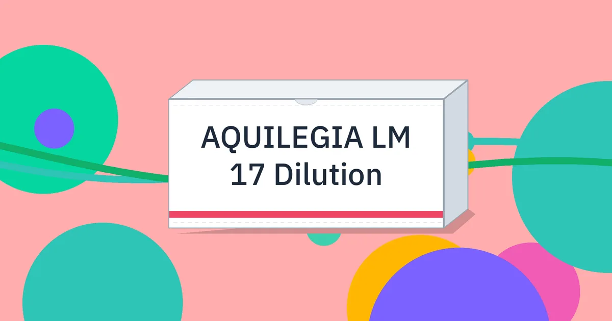 Symbolbild: Packung mit der Aufschrift AQUILEGIA LM 17 Dilution (PZN 13383882) – Verfügbarkeit und Bezug in Apotheken in Frankfurt am Main