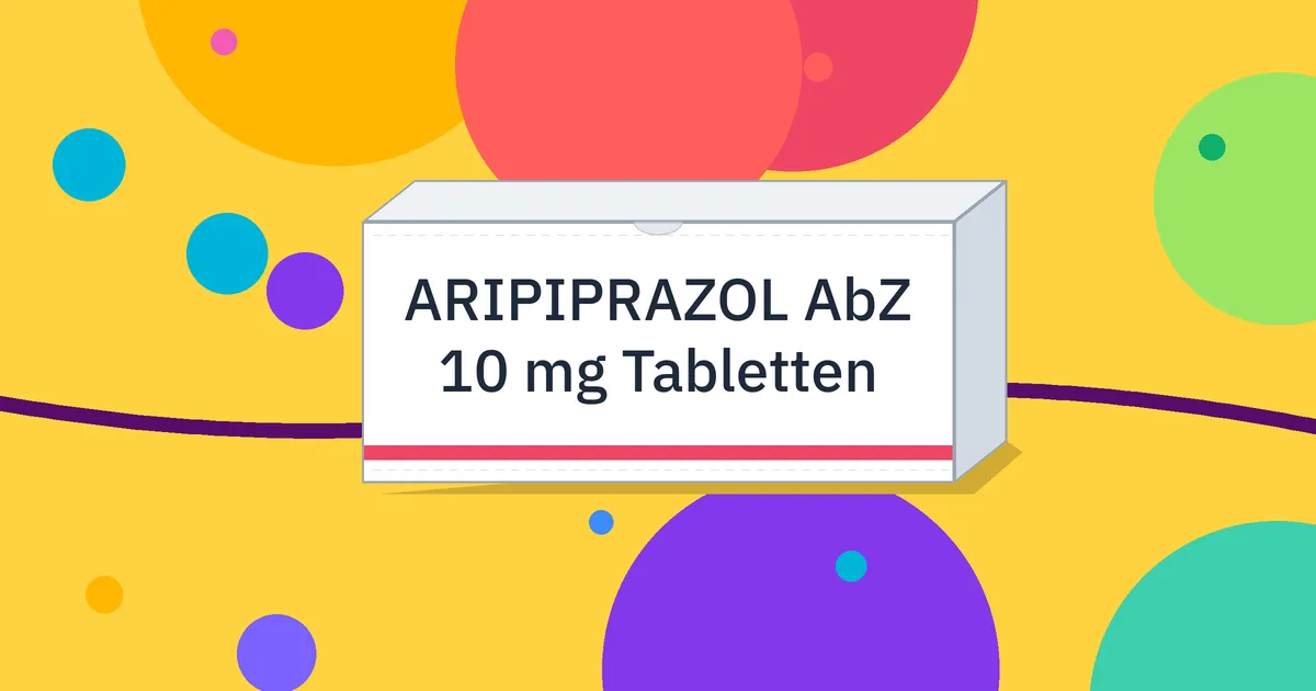 Symbolbild: Packung mit der Aufschrift ARIPIPRAZOL AbZ 10 mg Tabletten (PZN 18071147) – Verfügbarkeit und Bezug in Apotheken in Frankfurt am Main