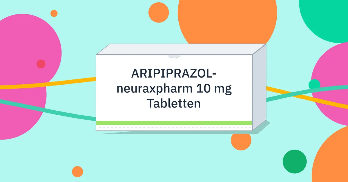 Symbolbild: Packung mit der Aufschrift ARIPIPRAZOL-neuraxpharm 10 mg Tabletten (PZN 10736245) – Verfügbarkeit und Bezug in Apotheken in Frankfurt am Main