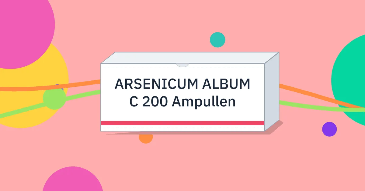 Symbolbild: Packung mit der Aufschrift ARSENICUM ALBUM C 200 Ampullen (PZN 11704193) – Verfügbarkeit und Bezug in Apotheken in Frankfurt am Main