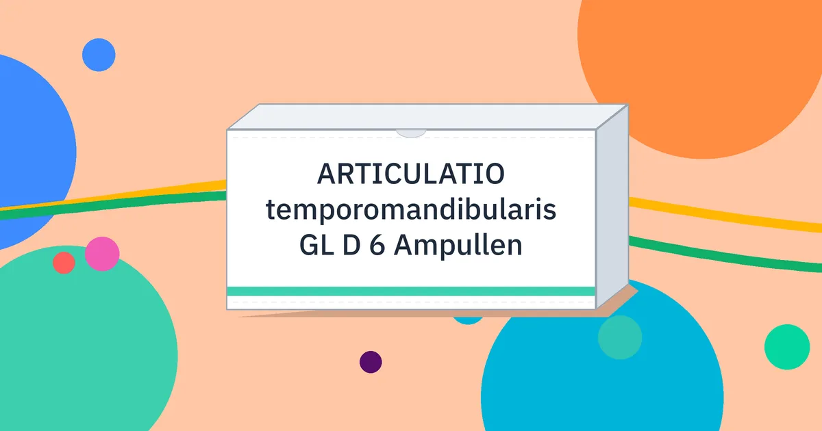 Symbolbild: Packung mit der Aufschrift ARTICULATIO temporomandibularis GL D 6 Ampullen (PZN 02908152) – Verfügbarkeit und Bezug in Apotheken in Frankfurt am Main