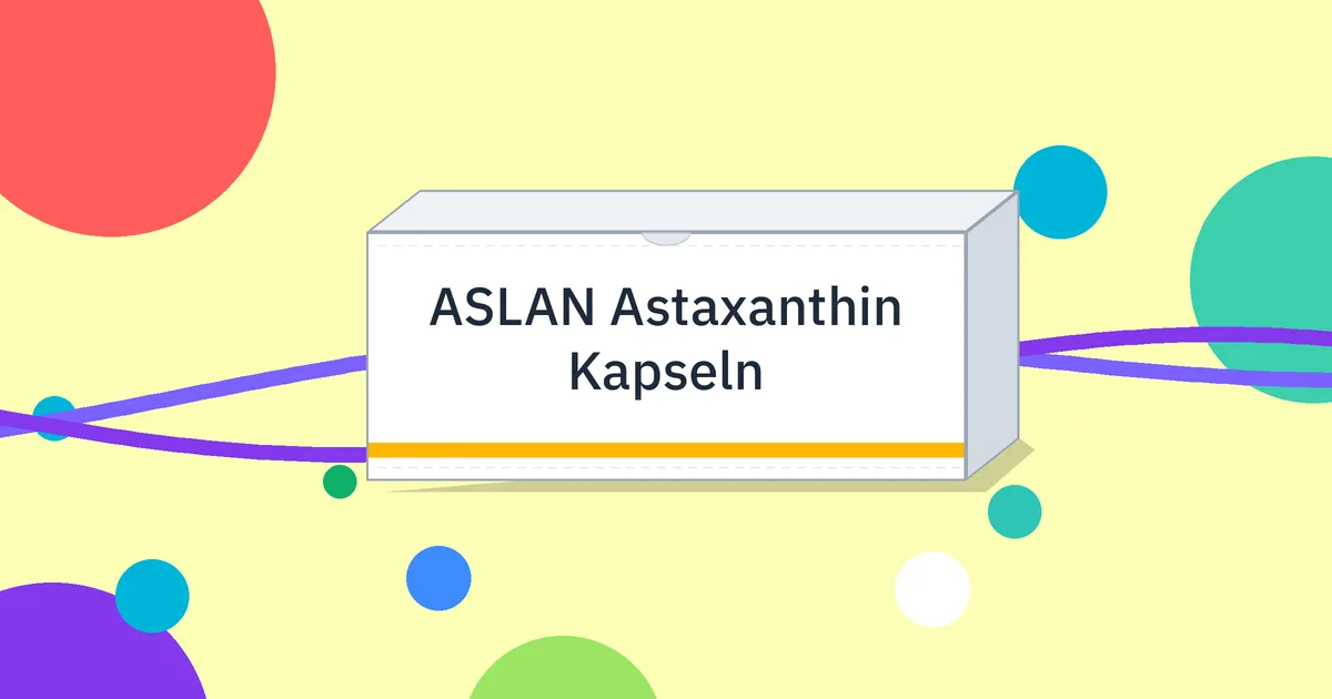 Symbolbild: Packung mit der Aufschrift ASLAN Astaxanthin Kapseln (PZN 20796366) – Verfügbarkeit und Bezug in Apotheken in Frankfurt am Main