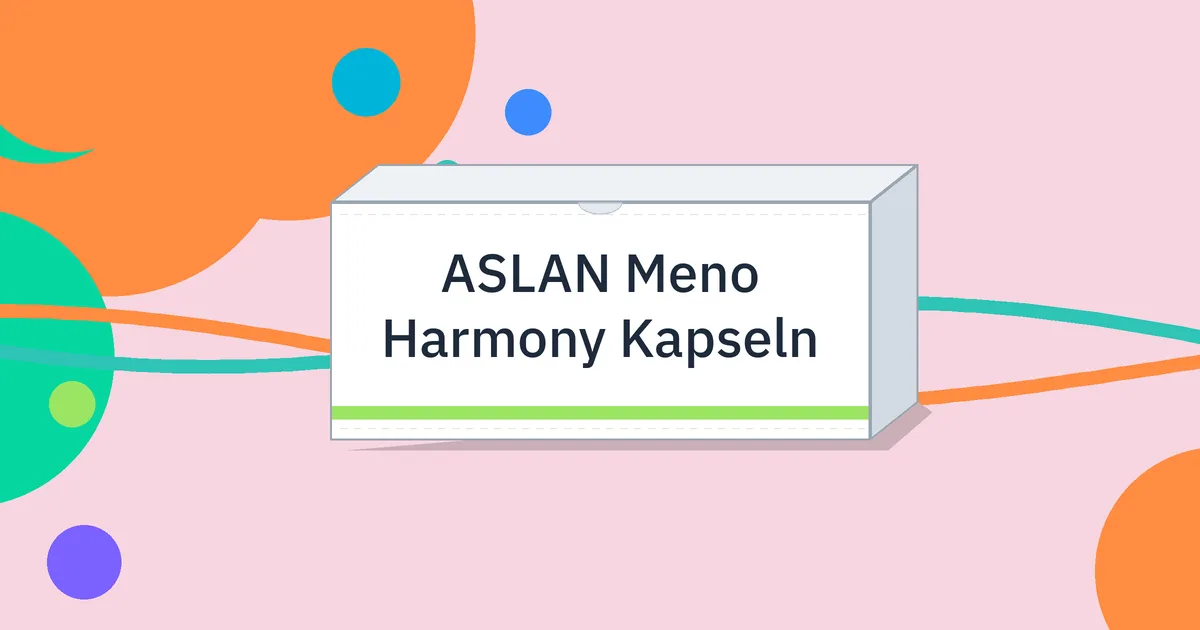 Symbolbild: Packung mit der Aufschrift ASLAN Meno Harmony Kapseln (PZN 20688895) – Verfügbarkeit und Bezug in Apotheken in Frankfurt am Main