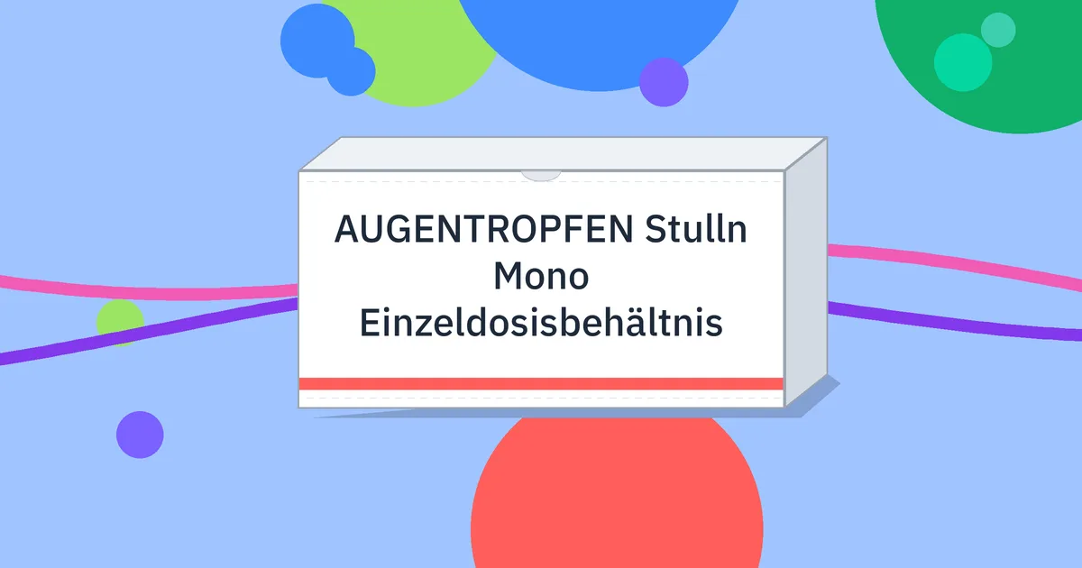 Symbolbild: Packung mit der Aufschrift AUGENTROPFEN Stulln Mono Einzeldosisbehältnis (PZN 05035919) – Verfügbarkeit und Bezug in Apotheken in Frankfurt am Main