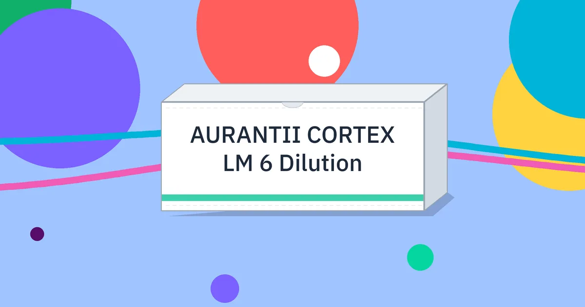Symbolbild: Packung mit der Aufschrift AURANTII CORTEX LM 6 Dilution (PZN 13372832) – Verfügbarkeit und Bezug in Apotheken in Frankfurt am Main