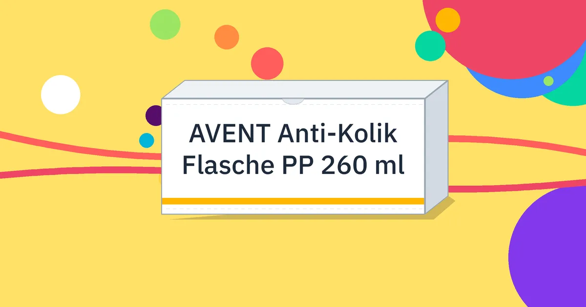 Symbolbild: Packung mit der Aufschrift AVENT Anti-Kolik Flasche PP 260 ml (PZN 03766116) – Verfügbarkeit und Bezug in Apotheken in Frankfurt am Main