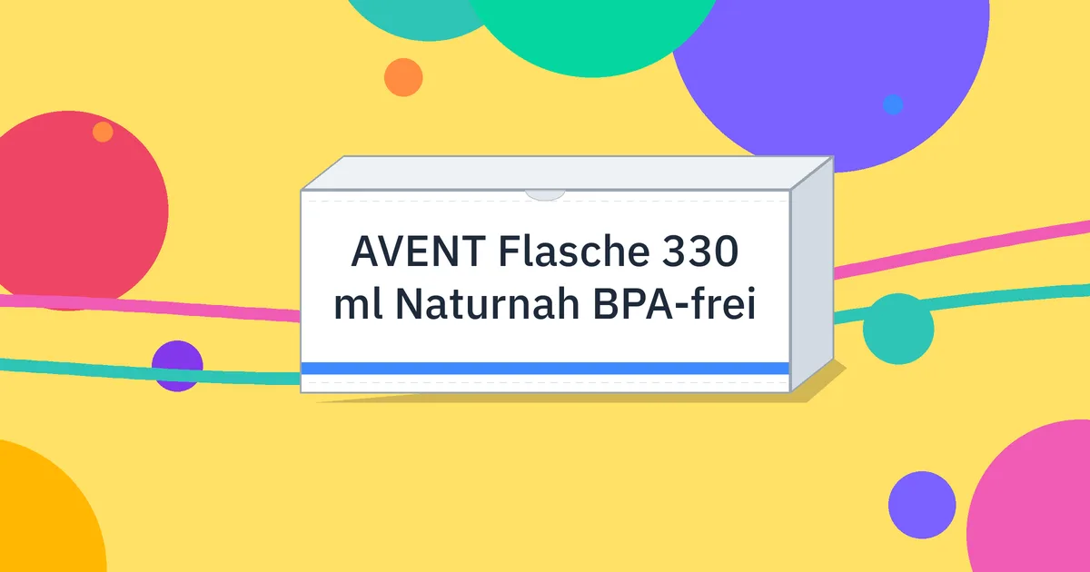 Symbolbild: Packung mit der Aufschrift AVENT Flasche 330 ml Naturnah BPA-frei (PZN 00569415) – Verfügbarkeit und Bezug in Apotheken in Frankfurt am Main