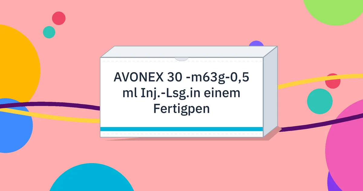 Symbolbild: Packung mit der Aufschrift AVONEX 30 -m63g-0,5 ml Inj.-Lsg.in einem Fertigpen (PZN 19896772) – Verfügbarkeit und Bezug in Apotheken in Frankfurt am Main