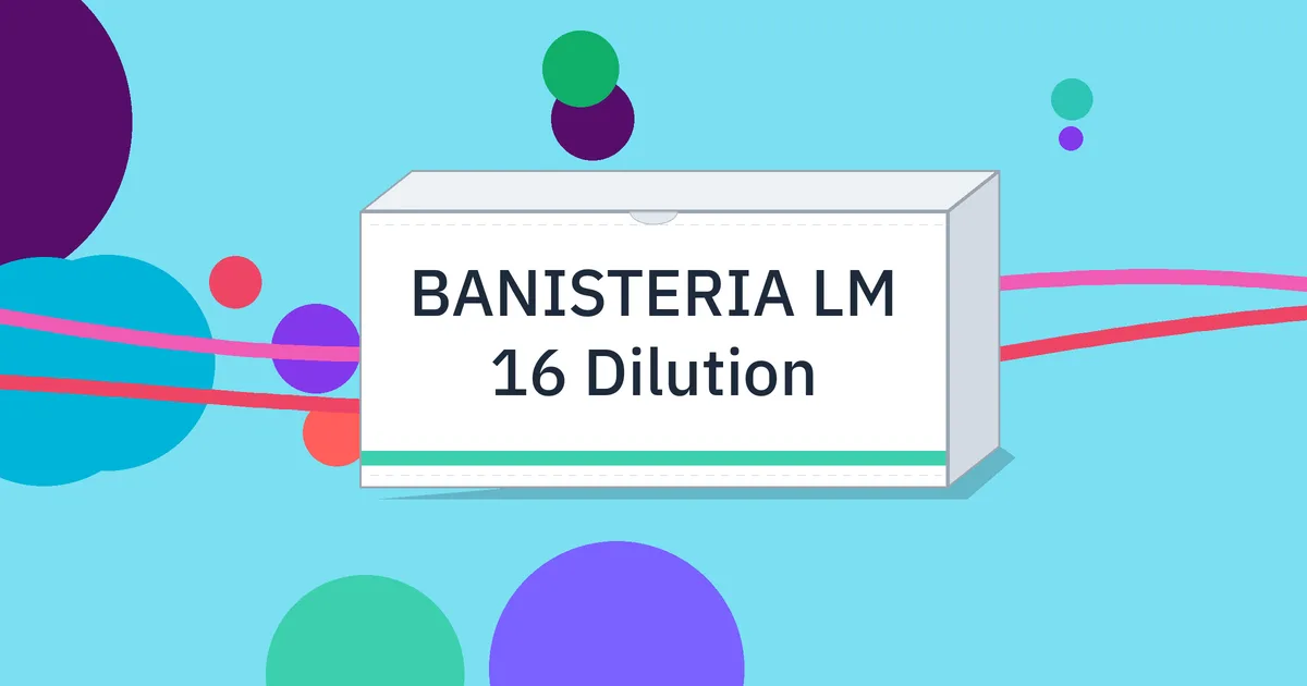 Symbolbild: Packung mit der Aufschrift BANISTERIA LM 16 Dilution (PZN 13375753) – Verfügbarkeit und Bezug in Apotheken in Frankfurt am Main
