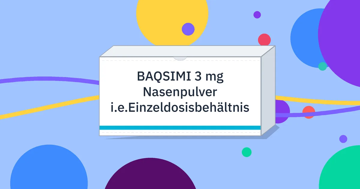Symbolbild: Packung mit der Aufschrift BAQSIMI 3 mg Nasenpulver i.e.Einzeldosisbehältnis (PZN 19177221) – Verfügbarkeit und Bezug in Apotheken in Frankfurt am Main