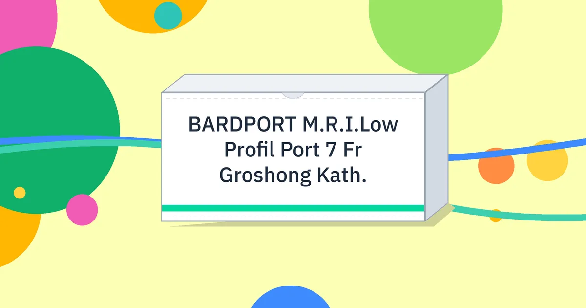 Symbolbild: Packung mit der Aufschrift BARDPORT M.R.I.Low Profil Port 7 Fr Groshong Kath. (PZN 02755464) – Verfügbarkeit und Bezug in Apotheken in Frankfurt am Main