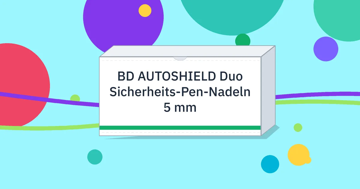 Symbolbild: Packung mit der Aufschrift BD AUTOSHIELD Duo Sicherheits-Pen-Nadeln 5 mm (PZN 07685521) – Verfügbarkeit und Bezug in Apotheken in Frankfurt am Main