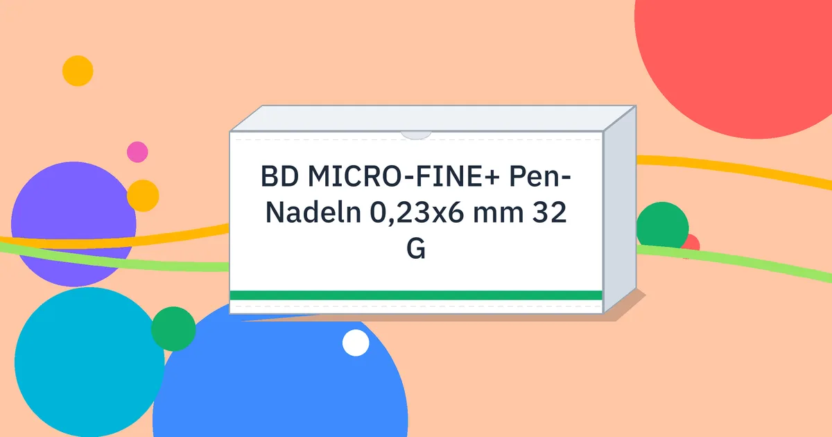 Symbolbild: Packung mit der Aufschrift BD MICRO-FINE+ Pen-Nadeln 0,23x6 mm 32 G (PZN 20354705) – Verfügbarkeit und Bezug in Apotheken in Frankfurt am Main