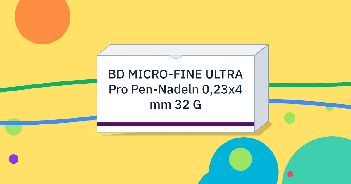 Symbolbild: Packung mit der Aufschrift BD MICRO-FINE ULTRA Pro Pen-Nadeln 0,23x4 mm 32 G (PZN 19842782) – Verfügbarkeit und Bezug in Apotheken in Frankfurt am Main