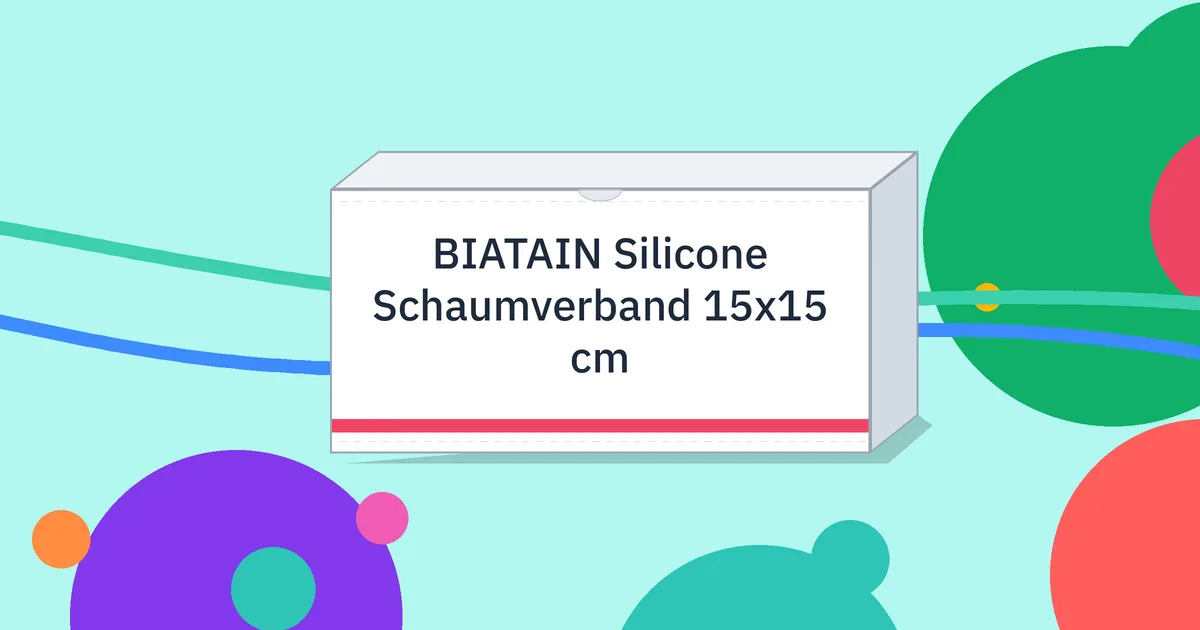 Symbolbild: Packung mit der Aufschrift BIATAIN Silicone Schaumverband 15x15 cm (PZN 03879731) – Verfügbarkeit und Bezug in Apotheken in Frankfurt am Main