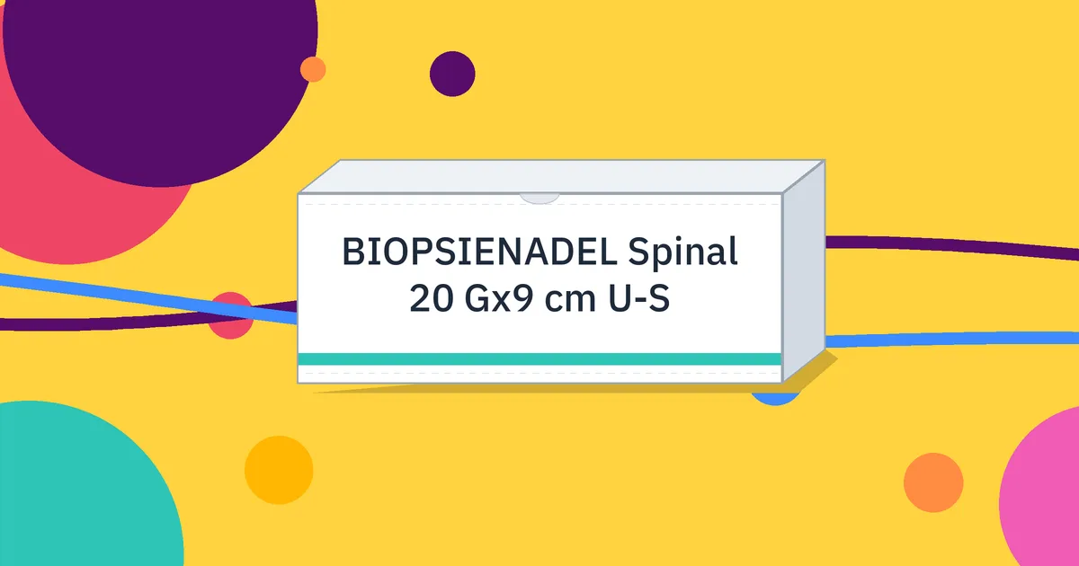 Symbolbild: Packung mit der Aufschrift BIOPSIENADEL Spinal 20 Gx9 cm U-S (PZN 06770992) – Verfügbarkeit und Bezug in Apotheken in Frankfurt am Main