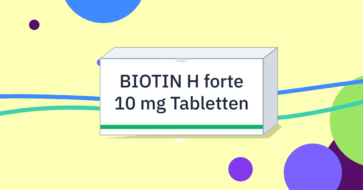 Symbolbild: Packung mit der Aufschrift BIOTIN H forte 10 mg Tabletten (PZN 00573345) – Verfügbarkeit und Bezug in Apotheken in Frankfurt am Main