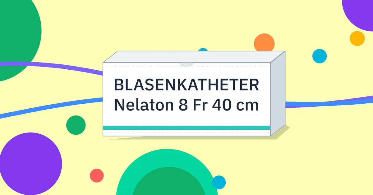 Symbolbild: Packung mit der Aufschrift BLASENKATHETER Nelaton 8 Fr 40 cm (PZN 13361231) – Verfügbarkeit und Bezug in Apotheken in Frankfurt am Main