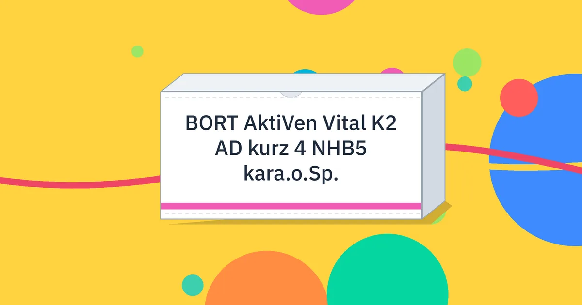 Symbolbild: Packung mit der Aufschrift BORT AktiVen Vital K2 AD kurz 4 NHB5 kara.o.Sp. (PZN 17492852) – Verfügbarkeit und Bezug in Apotheken in Frankfurt am Main