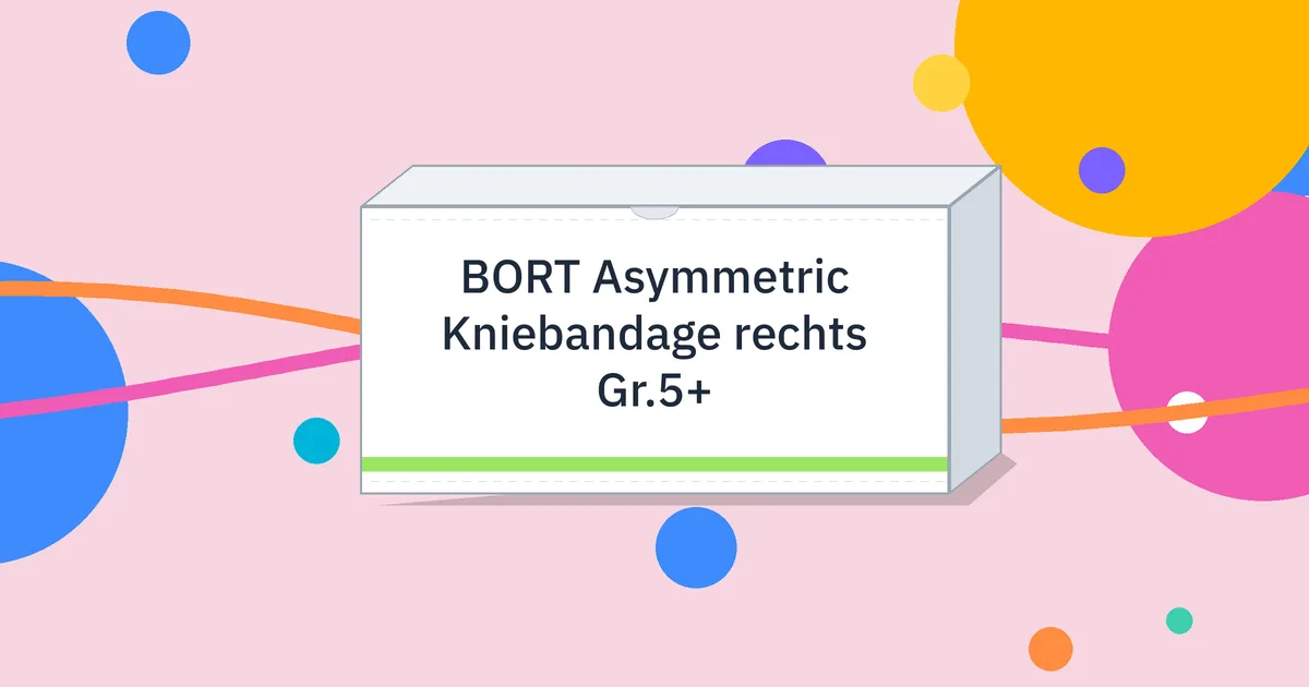 Symbolbild: Packung mit der Aufschrift BORT Asymmetric Kniebandage rechts Gr.5+ (PZN 16843574) – Verfügbarkeit und Bezug in Apotheken in Frankfurt am Main