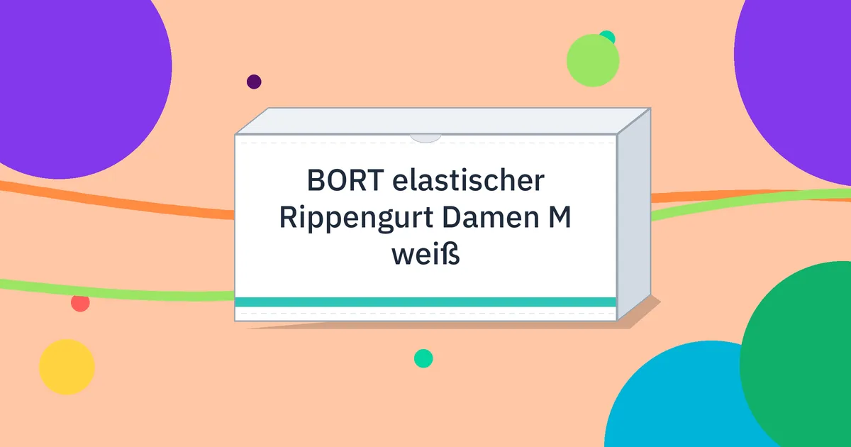 Symbolbild: Packung mit der Aufschrift BORT elastischer Rippengurt Damen M weiß (PZN 02740356) – Verfügbarkeit und Bezug in Apotheken in Frankfurt am Main