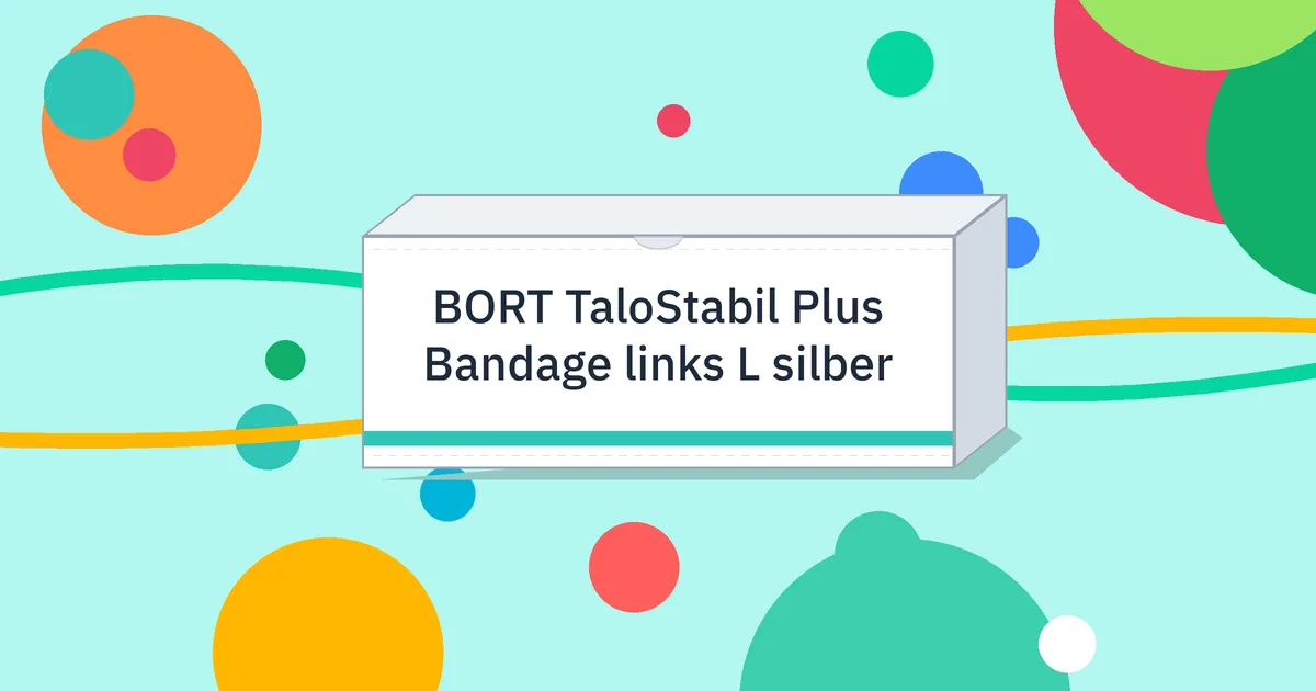Symbolbild: Packung mit der Aufschrift BORT TaloStabil Plus Bandage links L silber (PZN 07672122) – Verfügbarkeit und Bezug in Apotheken in Frankfurt am Main