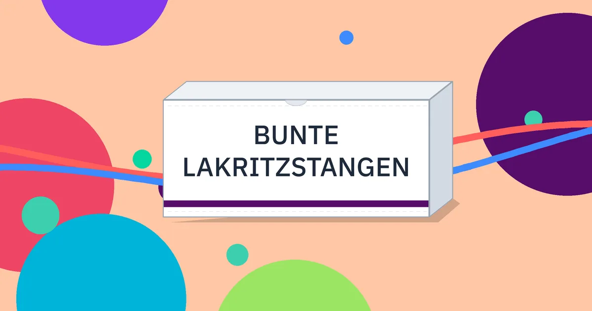 Symbolbild: Packung mit der Aufschrift BUNTE LAKRITZSTANGEN (PZN 00164457) – Verfügbarkeit und Bezug in Apotheken in Frankfurt am Main