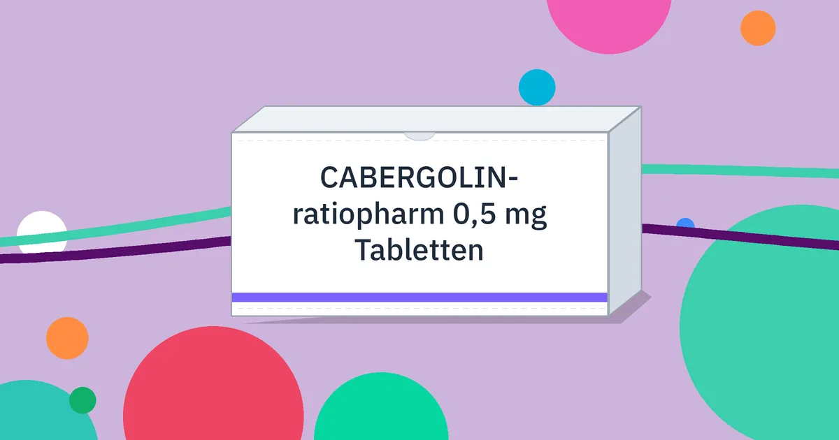 Symbolbild: Packung mit der Aufschrift CABERGOLIN-ratiopharm 0,5 mg Tabletten (PZN 18672036) – Verfügbarkeit und Bezug in Apotheken in Frankfurt am Main