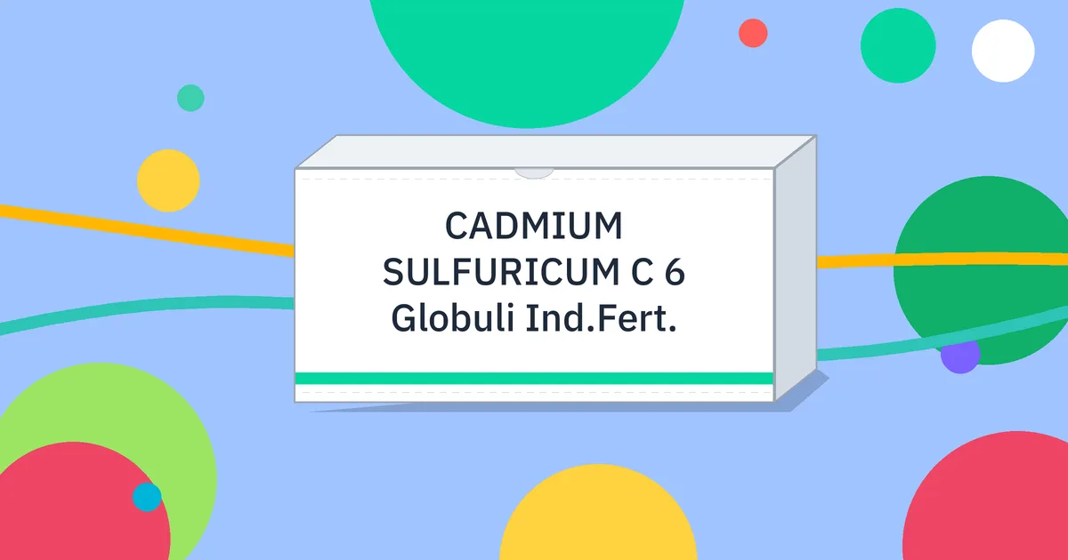 Symbolbild: Packung mit der Aufschrift CADMIUM SULFURICUM C 6 Globuli Ind.Fert. (PZN 17678108) – Verfügbarkeit und Bezug in Apotheken in Frankfurt am Main