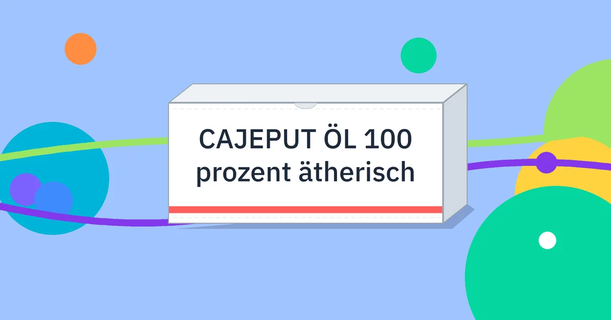 Symbolbild: Packung mit der Aufschrift CAJEPUT ÖL 100 prozent ätherisch (PZN 07204349) – Verfügbarkeit und Bezug in Apotheken in Frankfurt am Main