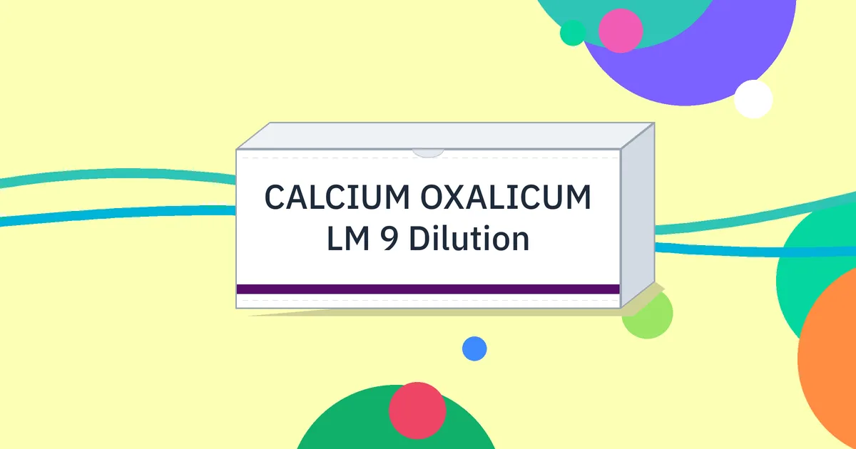 Symbolbild: Packung mit der Aufschrift CALCIUM OXALICUM LM 9 Dilution (PZN 13410188) – Verfügbarkeit und Bezug in Apotheken in Frankfurt am Main