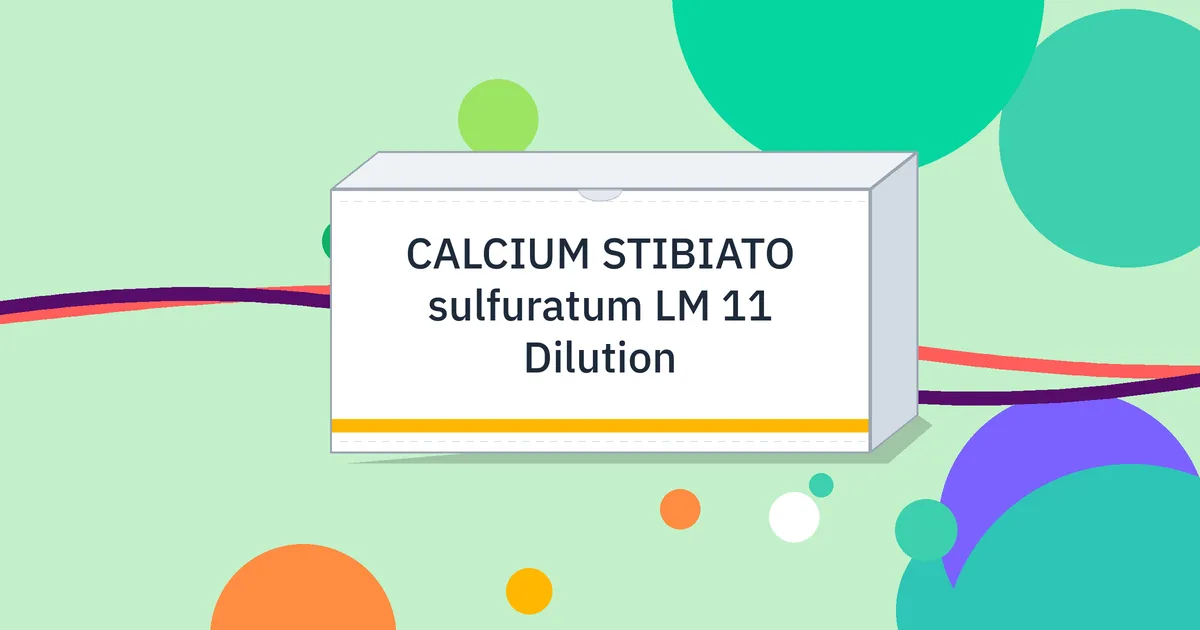 Symbolbild: Packung mit der Aufschrift CALCIUM STIBIATO sulfuratum LM 11 Dilution (PZN 12806524) – Verfügbarkeit und Bezug in Apotheken in Frankfurt am Main