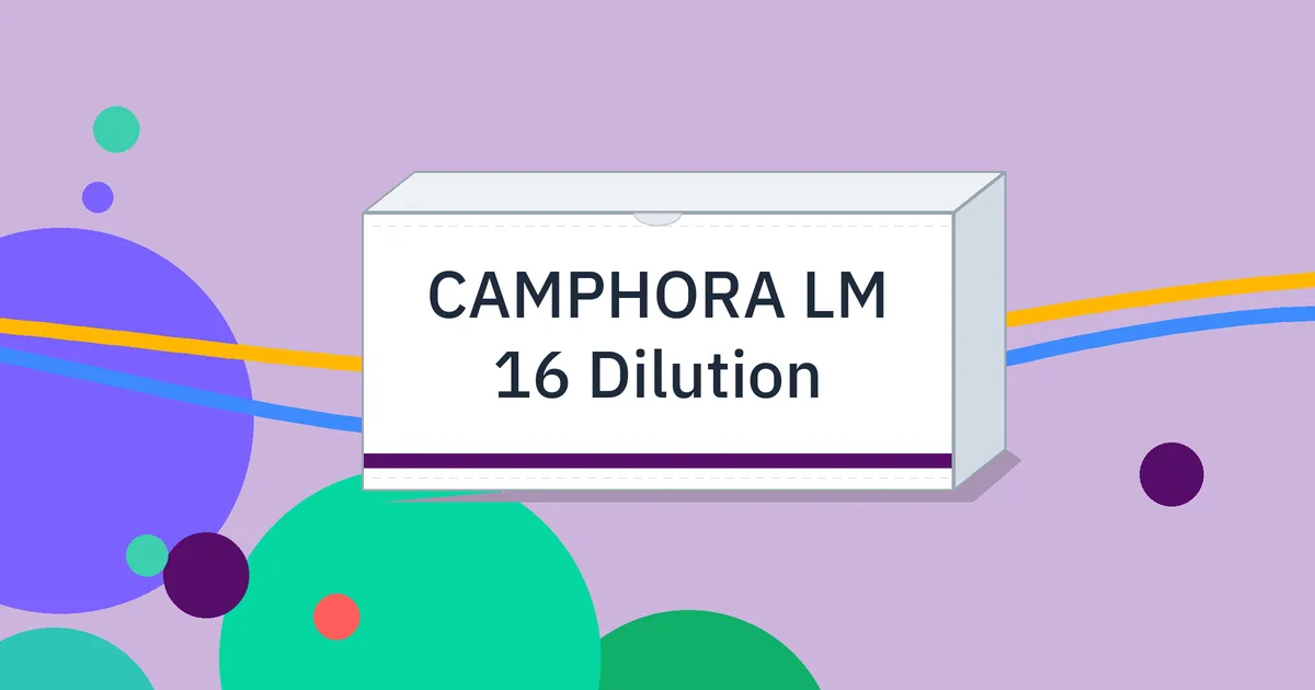 Symbolbild: Packung mit der Aufschrift CAMPHORA LM 16 Dilution (PZN 12807825) – Verfügbarkeit und Bezug in Apotheken in Frankfurt am Main