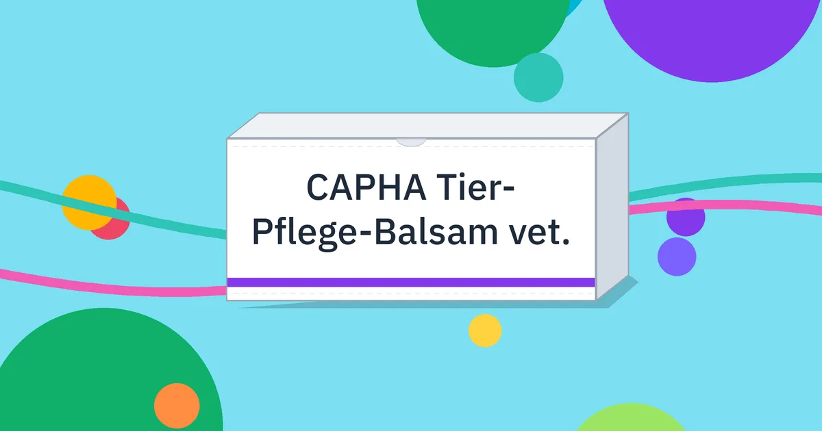Symbolbild: Packung mit der Aufschrift CAPHA Tier-Pflege-Balsam vet. (PZN 02437215) – Verfügbarkeit und Bezug in Apotheken in Frankfurt am Main