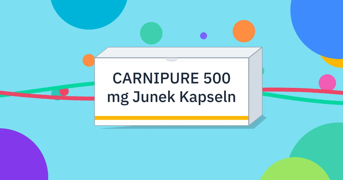 Symbolbild: Packung mit der Aufschrift CARNIPURE 500 mg Junek Kapseln (PZN 01105184) – Verfügbarkeit und Bezug in Apotheken in Frankfurt am Main