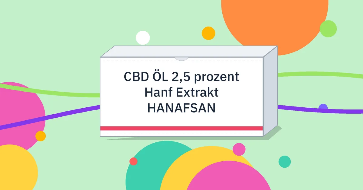 Symbolbild: Packung mit der Aufschrift CBD ÖL 2,5 prozent Hanf Extrakt HANAFSAN (PZN 16957792) – Verfügbarkeit und Bezug in Apotheken in Frankfurt am Main