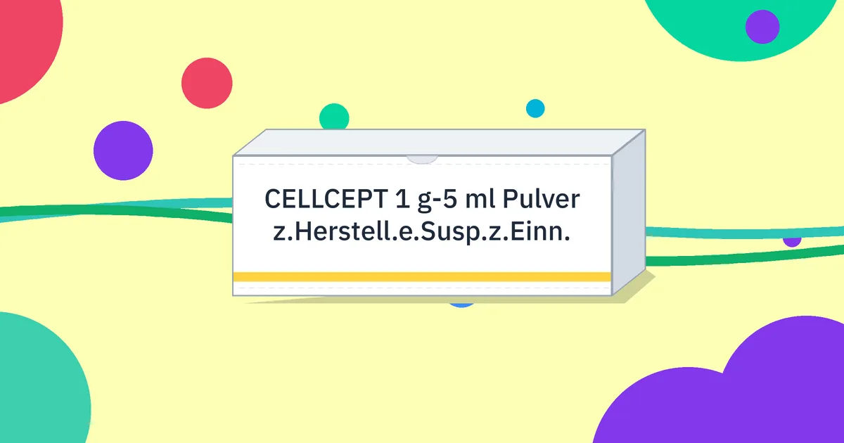 Symbolbild: Packung mit der Aufschrift CELLCEPT 1 g-5 ml Pulver z.Herstell.e.Susp.z.Einn. (PZN 16529607) – Verfügbarkeit und Bezug in Apotheken in Frankfurt am Main
