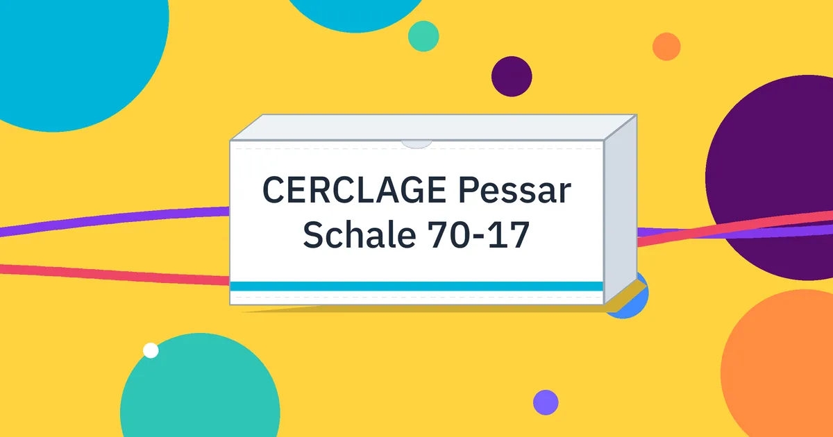 Symbolbild: Packung mit der Aufschrift CERCLAGE Pessar Schale 70-17 (PZN 04570332) – Verfügbarkeit und Bezug in Apotheken in Frankfurt am Main