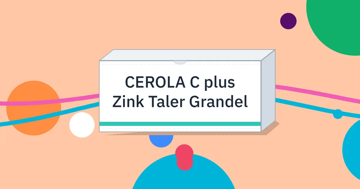 Symbolbild: Packung mit der Aufschrift CEROLA C plus Zink Taler Grandel (PZN 02752879) – Verfügbarkeit und Bezug in Apotheken in Frankfurt am Main