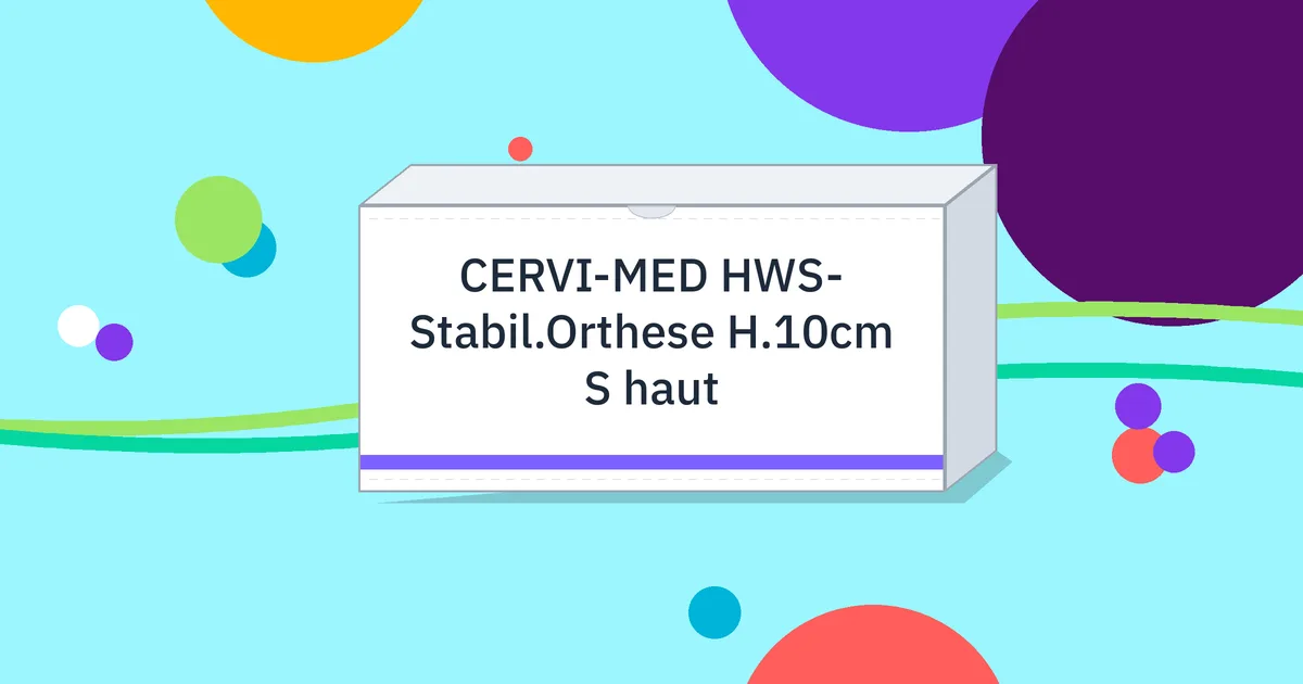 Symbolbild: Packung mit der Aufschrift CERVI-MED HWS-Stabil.Orthese H.10cm S haut (PZN 20304794) – Verfügbarkeit und Bezug in Apotheken in Frankfurt am Main