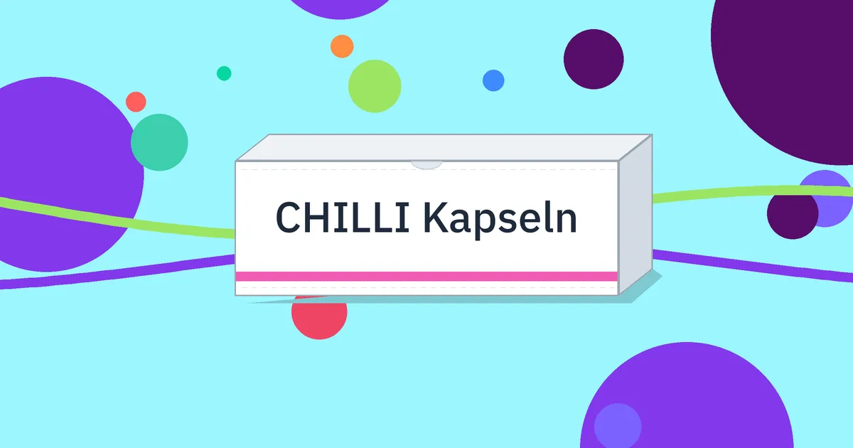 Symbolbild: Packung mit der Aufschrift CHILLI Kapseln (PZN 01818984) – Verfügbarkeit und Bezug in Apotheken in Frankfurt am Main