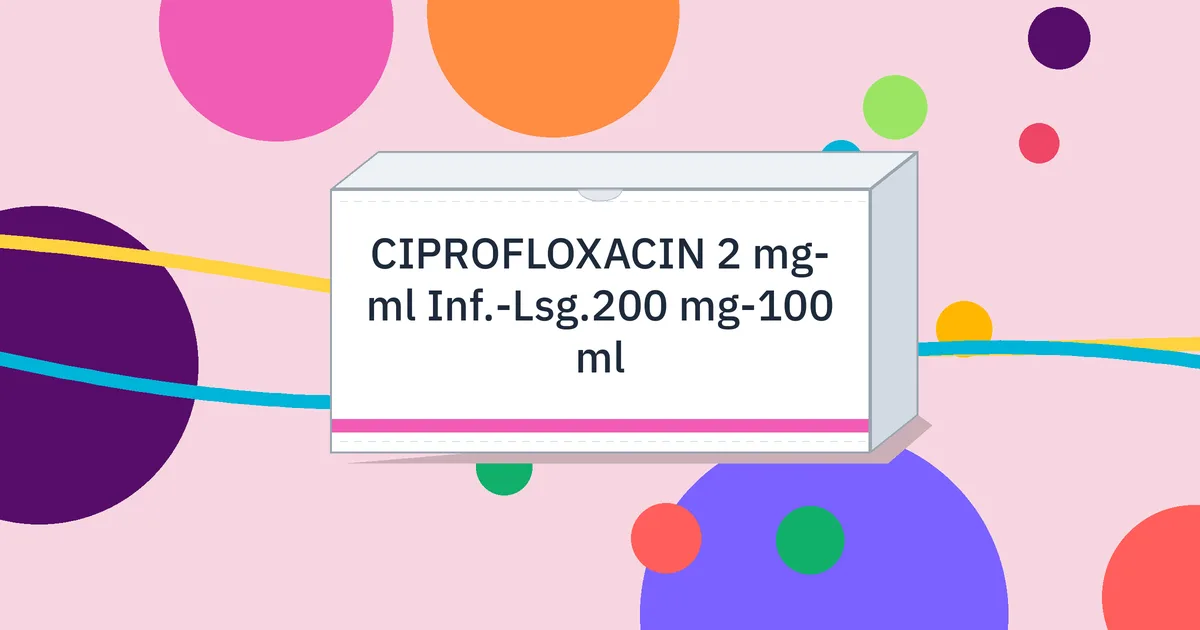 Symbolbild: Packung mit der Aufschrift CIPROFLOXACIN 2 mg-ml Inf.-Lsg.200 mg-100 ml (PZN 10274388) – Verfügbarkeit und Bezug in Apotheken in Frankfurt am Main