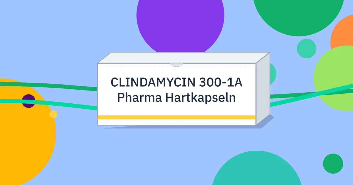 Symbolbild: Packung mit der Aufschrift CLINDAMYCIN 300-1A Pharma Hartkapseln (PZN 03417858) – Verfügbarkeit und Bezug in Apotheken in Frankfurt am Main