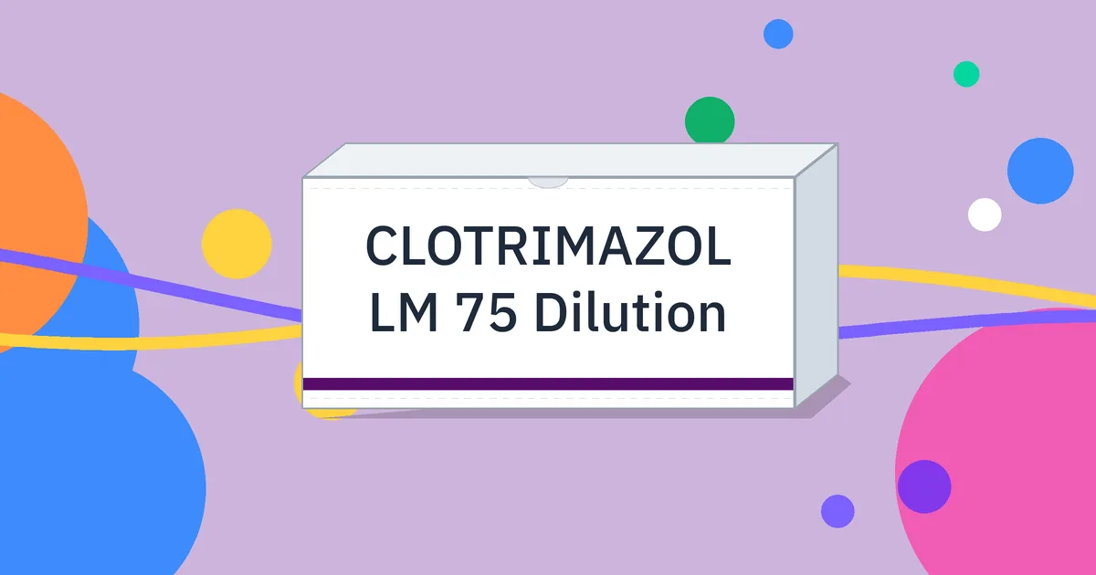 Symbolbild: Packung mit der Aufschrift CLOTRIMAZOL LM 75 Dilution (PZN 12822925) – Verfügbarkeit und Bezug in Apotheken in Frankfurt am Main