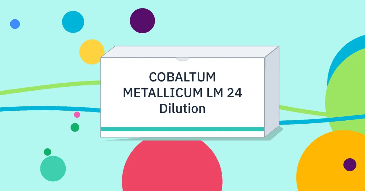 Symbolbild: Packung mit der Aufschrift COBALTUM METALLICUM LM 24 Dilution (PZN 12823267) – Verfügbarkeit und Bezug in Apotheken in Frankfurt am Main
