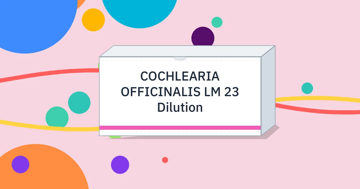 Symbolbild: Packung mit der Aufschrift COCHLEARIA OFFICINALIS LM 23 Dilution (PZN 12829608) – Verfügbarkeit und Bezug in Apotheken in Frankfurt am Main