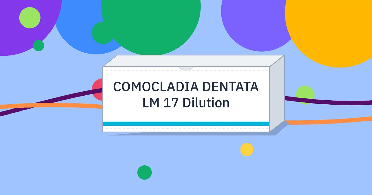 Symbolbild: Packung mit der Aufschrift COMOCLADIA DENTATA LM 17 Dilution (PZN 13449279) – Verfügbarkeit und Bezug in Apotheken in Frankfurt am Main