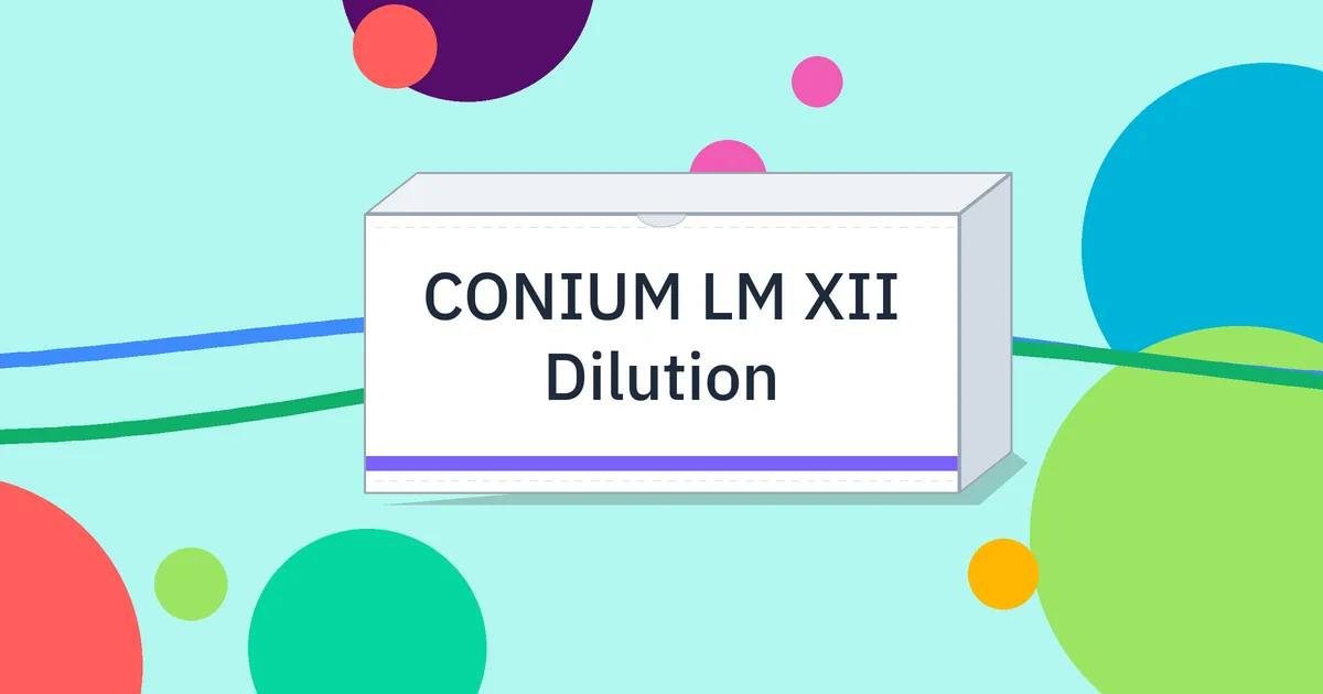 Symbolbild: Packung mit der Aufschrift CONIUM LM XII Dilution (PZN 02674406) – Verfügbarkeit und Bezug in Apotheken in Frankfurt am Main