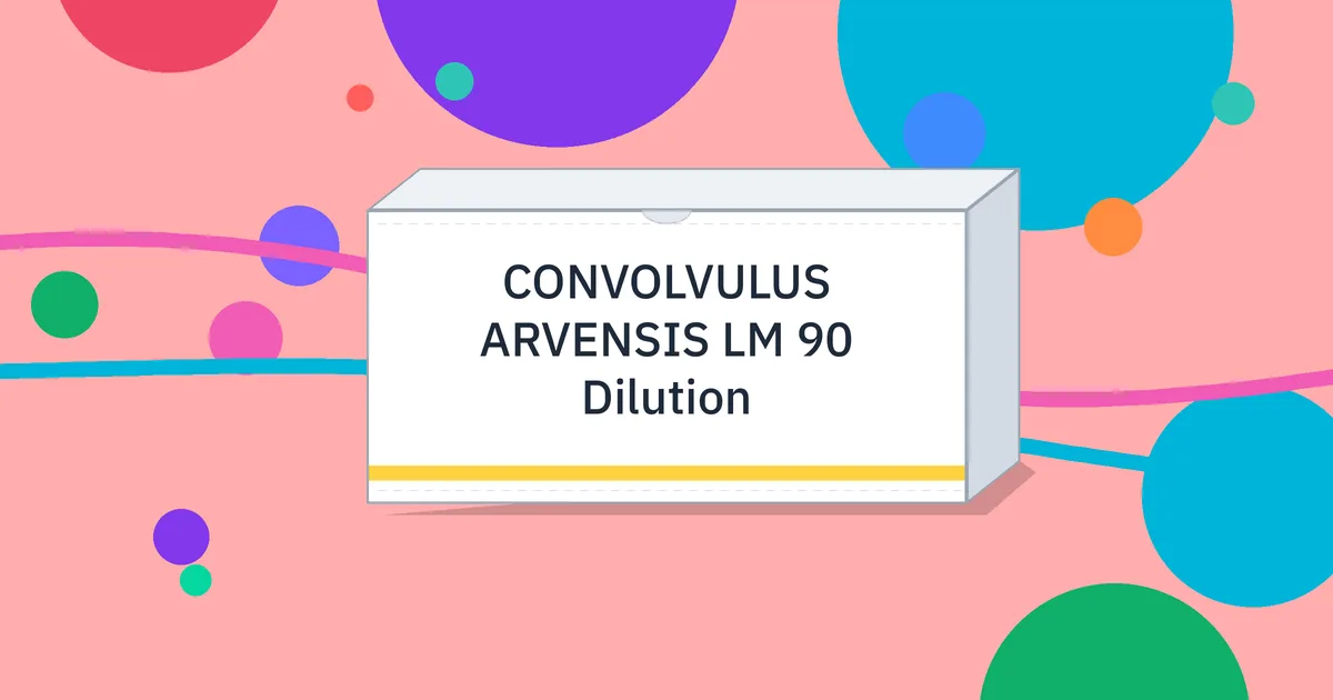 Symbolbild: Packung mit der Aufschrift CONVOLVULUS ARVENSIS LM 90 Dilution (PZN 13450420) – Verfügbarkeit und Bezug in Apotheken in Frankfurt am Main